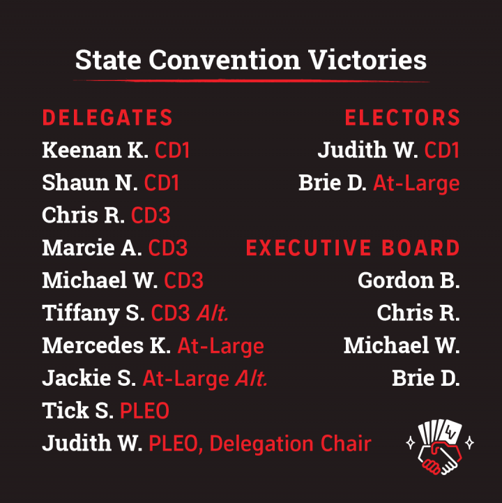 Nevada State Democratic Party Convention Victories - Las Vegas DSA
